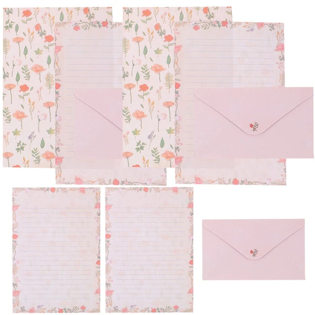 5 SETS OF Letter Writing Paper Stationery Paper Set Decorative Printing ...