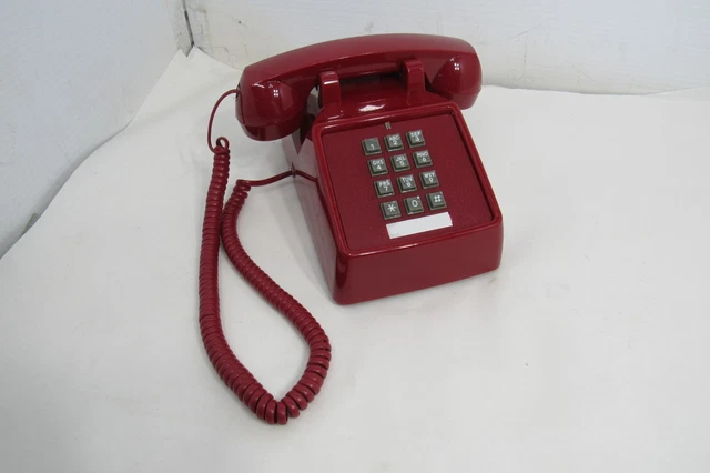RETRO RED PUSH Button Desk Telephone Home Intuition Working Phone $14. ...