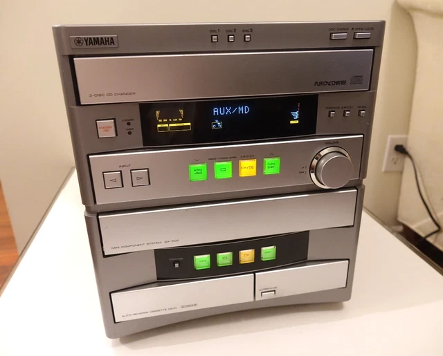 YAMAHA GX-505 MINI Component System 3-Disc CD Tape AM/FM Tested Working ...