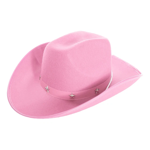 PINK COWBOY HAT Wild West Cowgirl Fancy Dress Costume Accessory Hen ...
