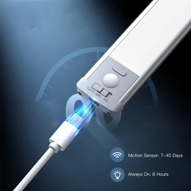 UNDER CABINET LIGHTS, 64 LED Rechargeable Battery Motion Sensor ...