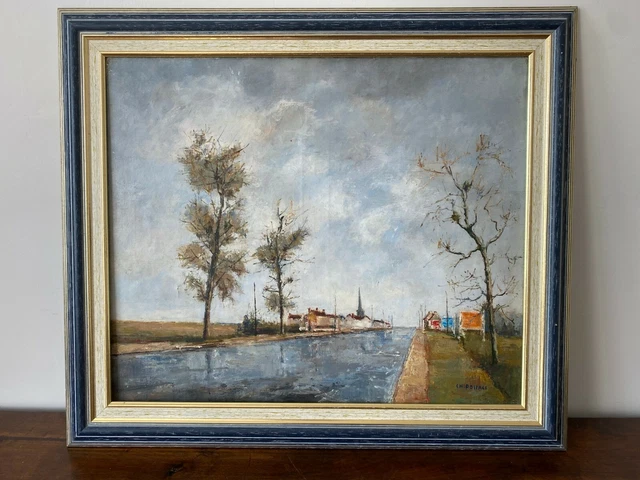 HUILE SUR TOILE Signee Charles Pollaci (1907-1989) Route Aux Panneaux ...