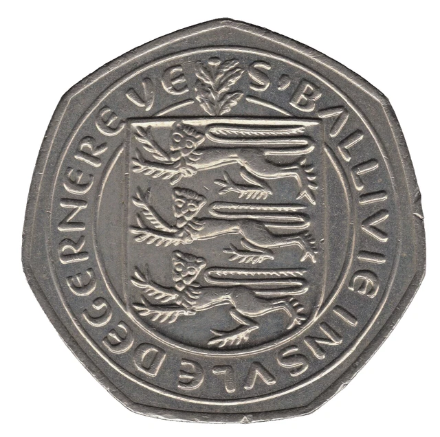 1982 GUERNSEY FIFTY Pence 50p Coin Ducal Cap of the Duke of Normandy £8 ...