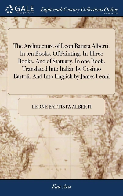 ALBERTI LEONE BATTISTA Architecture Of Leon Batista A BOOKH NEUF EUR 55 ...