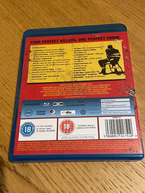 RESERVOIR DOGS (BLU-RAY, 2009) Quentin Tarantino Steve Buscemi Tim Roth ...