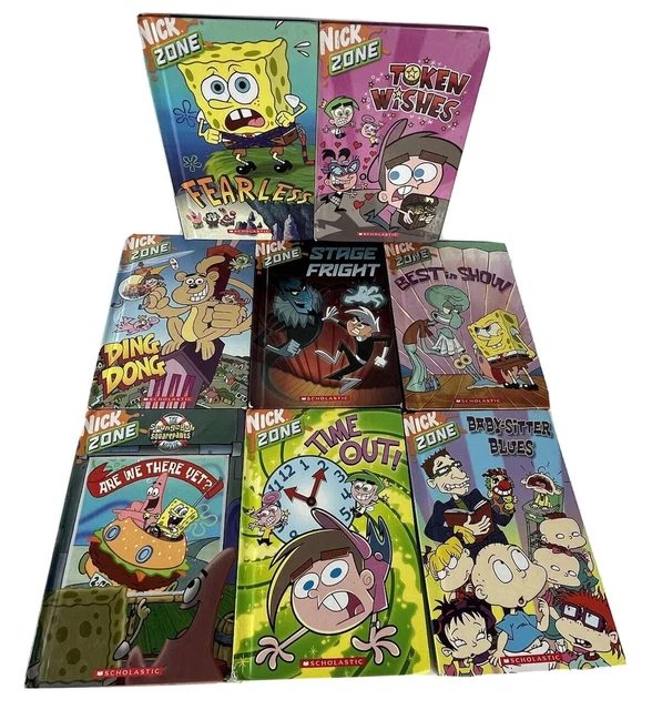 NICKELODEON NICK ZONE Kids Book Lot Of 8 - SpongeBob, Fairly Oddparents ...