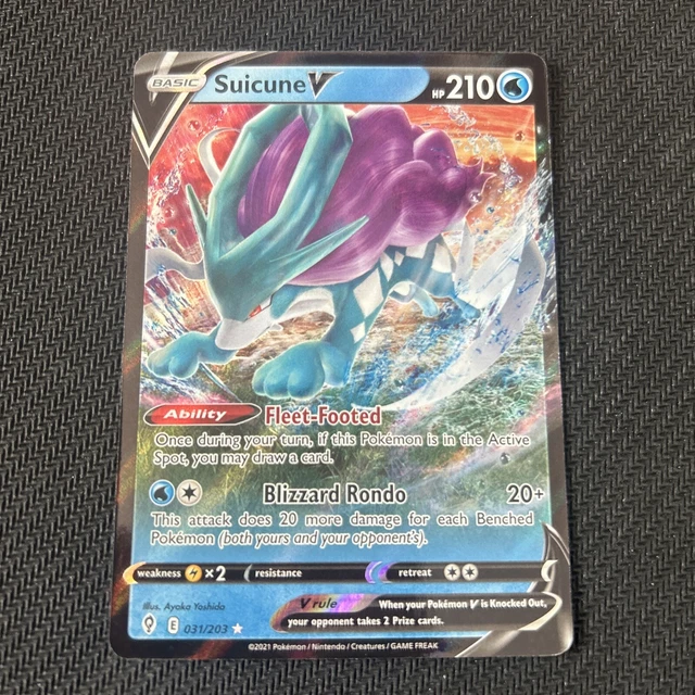 POKÉMON TCG SUICUNE V Evolving Skies 031/203 Holo Ultra Rare $4.50 ...