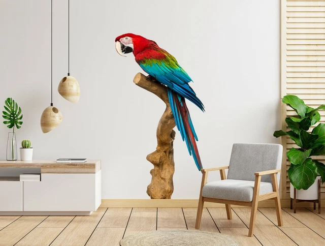 3D PARROT TRUNK A700 Animal Wallpaper Mural Poster Wall Stickers Decal ...
