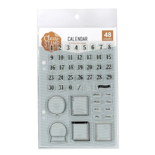 CHILDREN'S FACE STAMP Clear Stamp Calendar/CALENER/Numbers and Frame ...