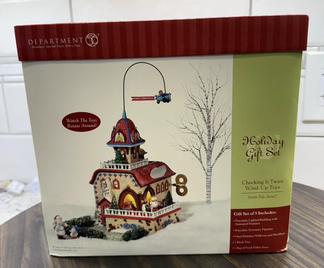 DEPT 56 NORTH Pole Series Checking It Twice Wind-Up Toys 2003 Animated ...
