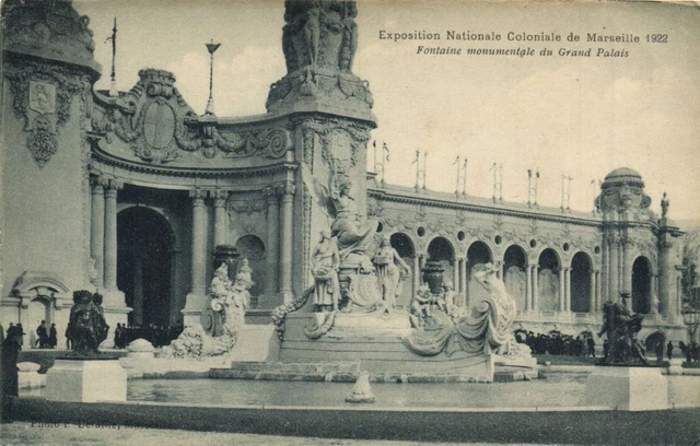 CPA MARSEILLE EXPO Nationale Coloniale 1922-Fontaine monumentale ...