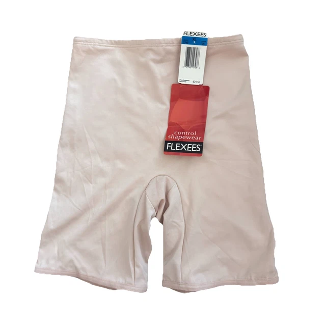 FLEXEES 3740 TUMMY Thigh Control Panty Shaper XL Beige No Show ...