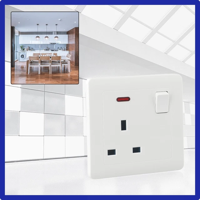 WHITE COLOR UK Electric Wall Switched Socket Plug for Multiple ...