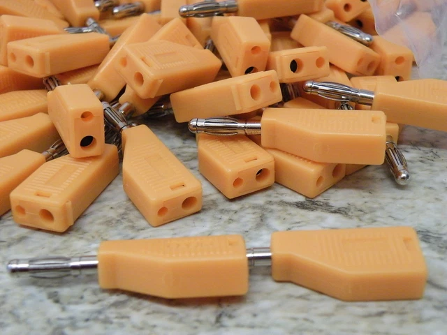 10 PCS 4MM Budget Banana Stack Stacking Plug / Sockets Orange 10A Test ...