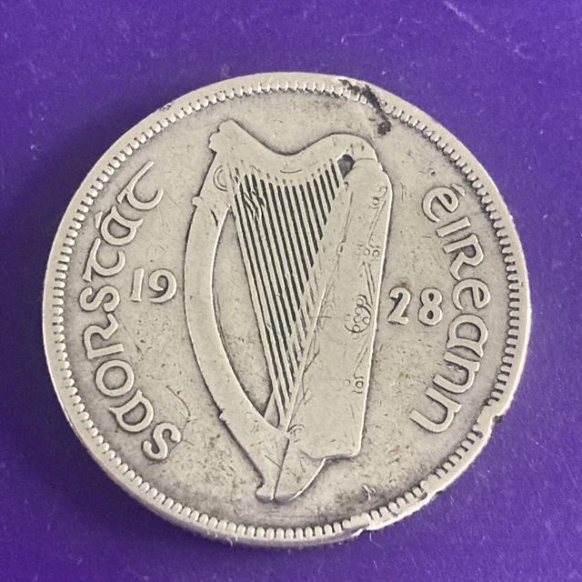 1928 IRISH SILVER Two Shilling Florin Coin Old Ireland 2s First Year ...