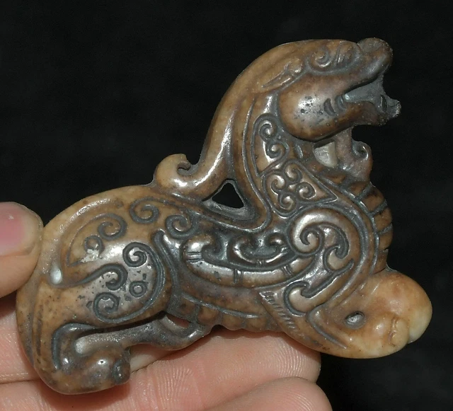 6CM JADE HAND Carved Fengshui Animal Pixiu Beast Pendant "Gua Jian" EUR ...