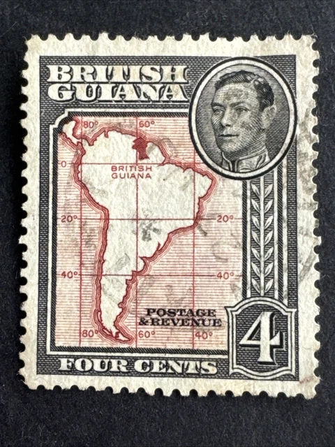 BRITISH GUIANA 1938 - SG#310 - Map Of South America - 4 Cent Stamp £0. ...