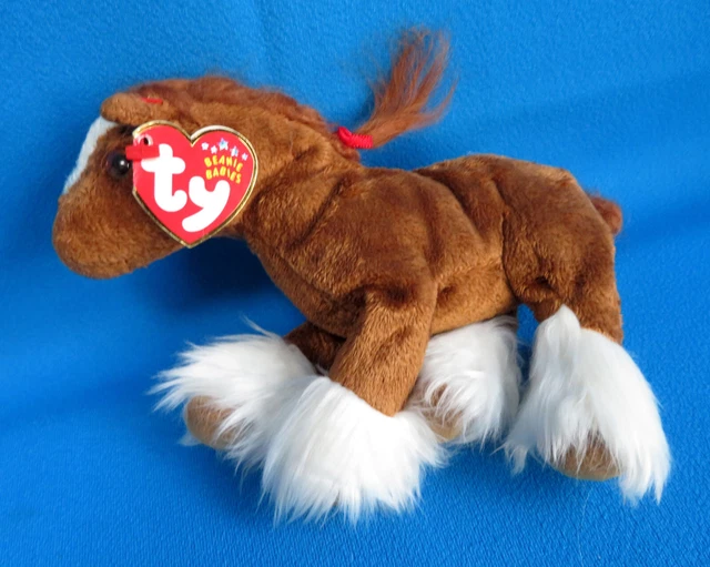 HOOFER 🐴 MY little PONY CLYDESDALE HORSE soft toy TY BEANIE BABIES ...