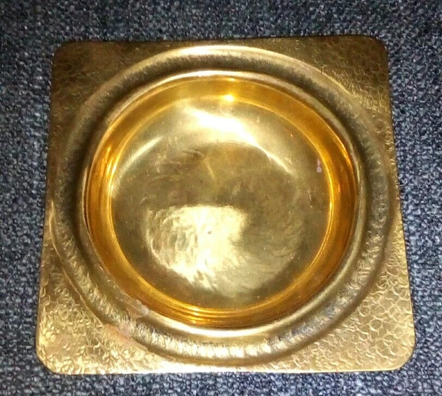 MESSING ASCHENBECHER HANDARBEIT J. Heichlinger Jugendstil Hammerschlag ...