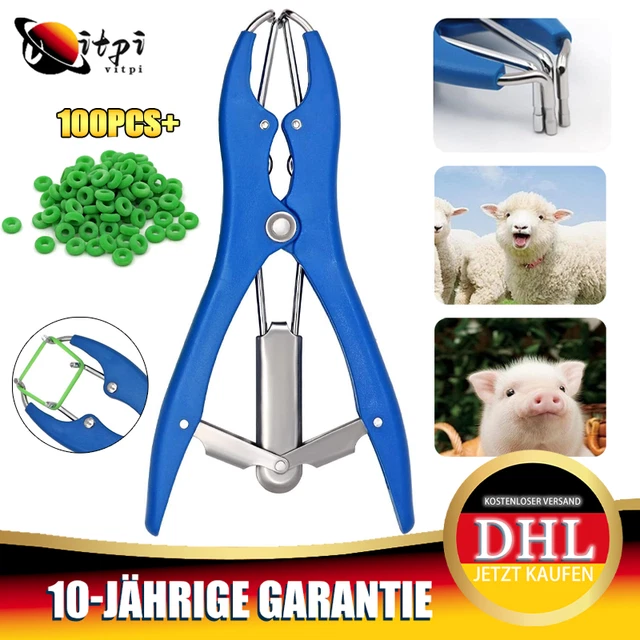 KASTRATION BANDER GUMMIRINGE Tierkastrationszange Für Schwein Rinder Schaf Ziege EUR 13,92 ...