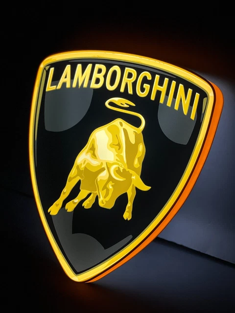 LAMBORGHINI INSEGNA TARGA luminosa Hurus lighted sign Lamborghini led ...