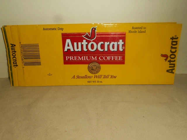 VINTAGE AUTOCRAT COFFEE ROASTED IN RHODE ISLAND Vacuum Packed 13 oz Bag ...