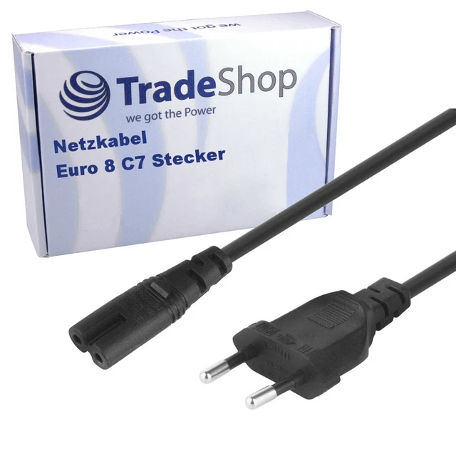 EURO EU STECKER Kabel Netzkabel AC Stromkabel Eurokabel Eurostecker 2 ...