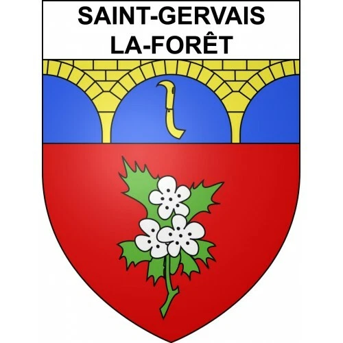 SAINT-GERVAIS-LA-FORÊT 41 VILLE sticker blason écusson autocollant adhésif EUR 6,99 - PicClick FR