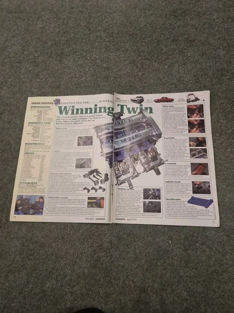 LOTUS FORD TWIN Cam Engine Report Classics April 1999 £1.80 - PicClick UK