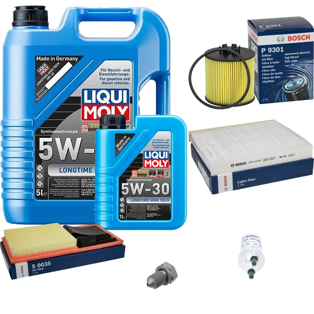 BOSCH INSPECTION SET 6L Liqui Moly Longue Date High Technologie 5W-30 pour Seat EUR 155,00 ...