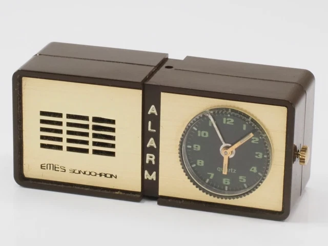EMES SONOCHRON US-PAT No. 3 824789 Reisewecker Mini Wecker Etui defekt ...