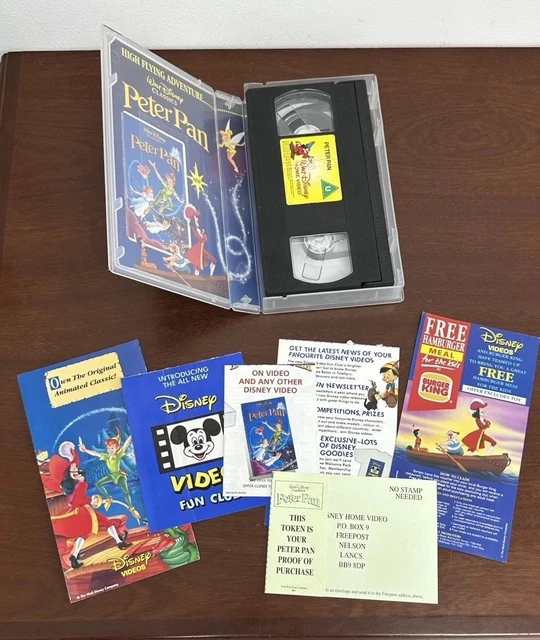 ICONIC VINTAGE DISNEY Peter Pan VHS Tape + Inserts £5.92 - PicClick UK