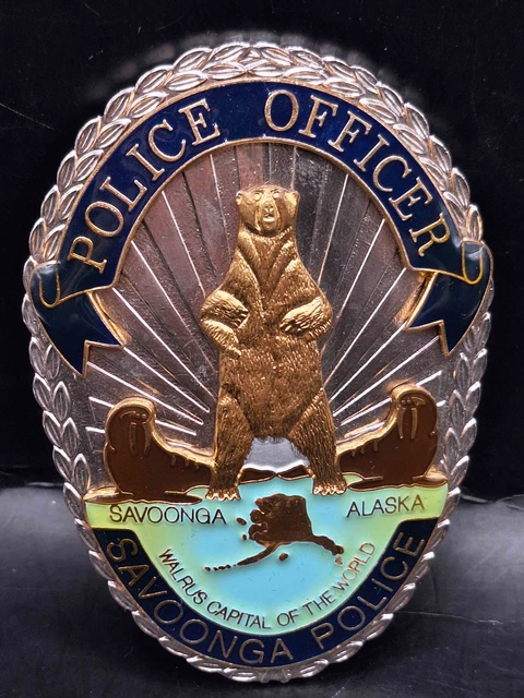 POLICE OFFICER SAVOONGA Alaska US Badge Polizei Police Abzeichen Marke ...