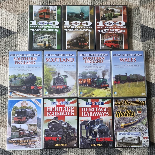 TRAIN DVD BUNDLE. 100 Years Of British Transport, Great British Steam ...