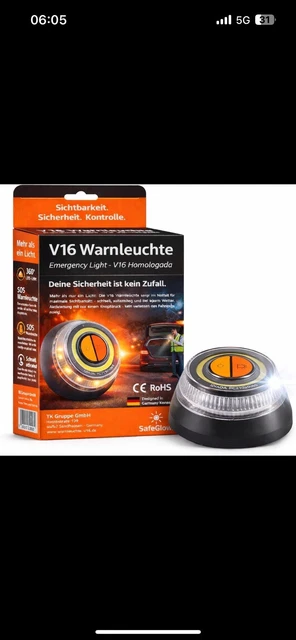 TK V16 WARNLEUCHTE 2026 - IDIADA Zulassung Nr. PC21020060 | EU-konform ...