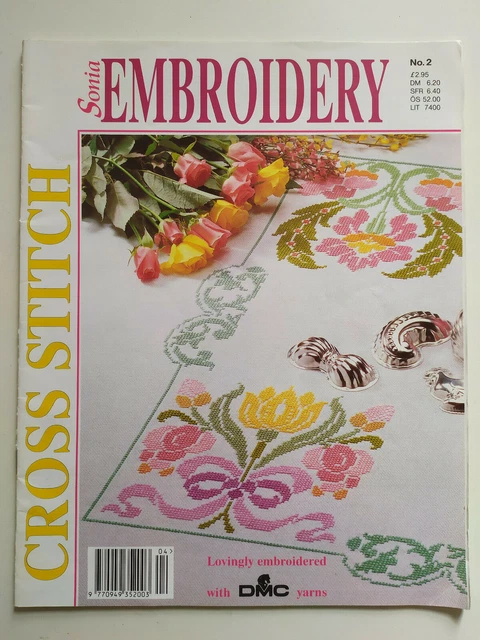 SONIA EMBROIDERY CROSS Stitch Magazine Number 2 £4.49 - PicClick UK
