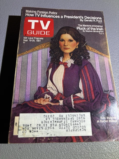 TV GUIDE 1981 September 19 25 Kate Mulgrew Pluck Of The Irish - DC ...