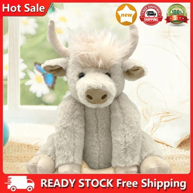 25CM HIGHLAND COW Plush Toy Makes Sounds Joints Can Move Farm Toy for ...