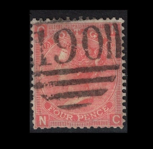 GB STAMPS - 1869 - SG95- 4d vermillion-plate 11 good used -white ...