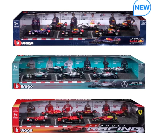 MERCEDES RED BULL Ferrari model F1 6 Car Set Bburago 1:43 Formula One £ ...