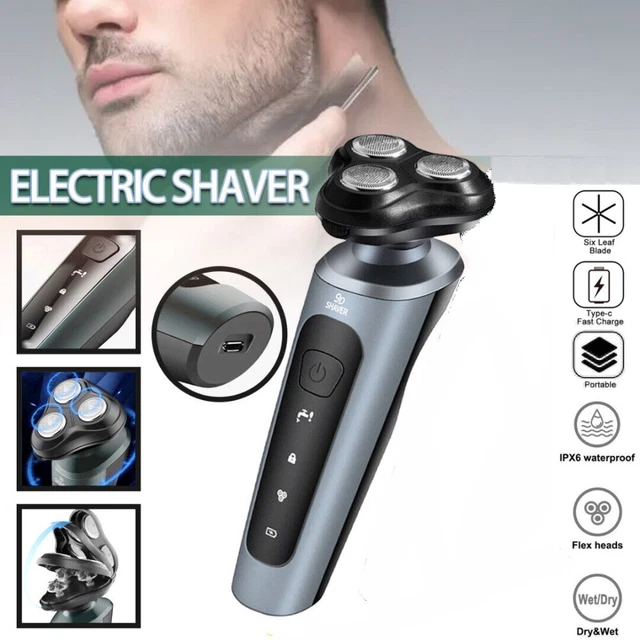 HERREN RASIERER ELEKTRISCHER Rasierapparat Elektrorasierer Wet&Dry Bart ...