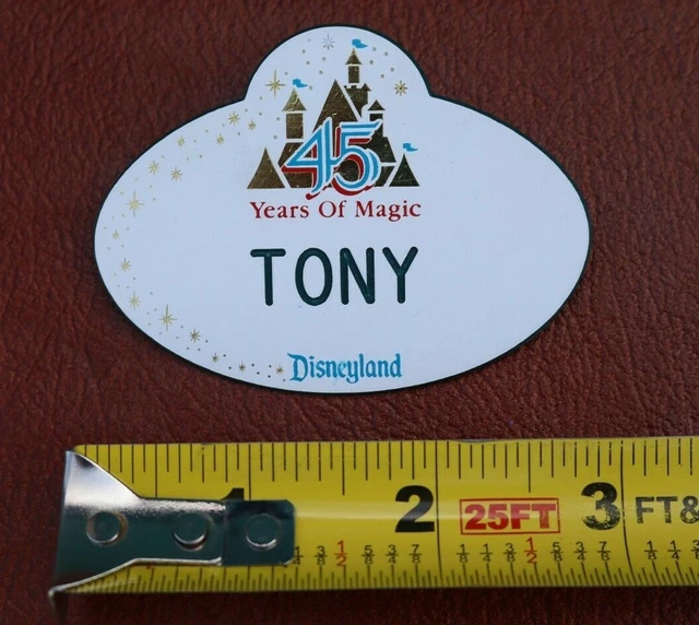 DISNEY CAST MEMBER Name Tag 45 Years Magic Anniversary Employee Badge ...