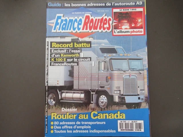MAGAZINE FRANCE ROUTES N° 167 Novembre 1995 Bon Etat EUR 4,50 - PicClick FR