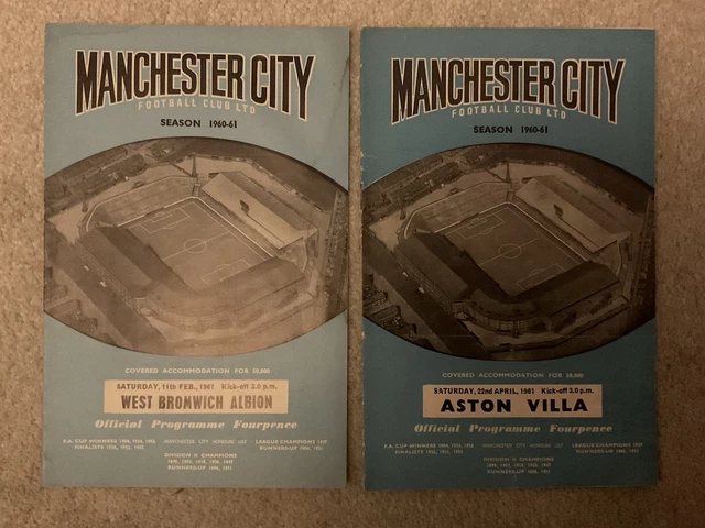 2 X MANCHESTER City programmes Season 1960-61 £4.36 - PicClick UK