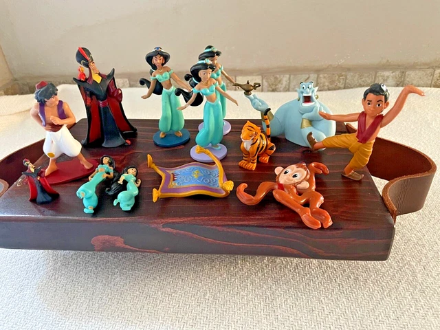 DISNEY ALADDIN SET 13 Figures Jafar Jasmine Abu Rajah Genie Carpet Cake ...