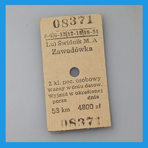 VINTAGE OLD RAILWAYANA Railway Train PKP 2nd Class Economy Ticket ...