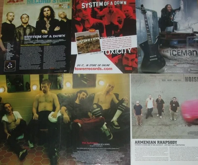 SYSTEM OF A Down FULL PAGED magazine CELEBRITY CLIPPINGS photos article ...