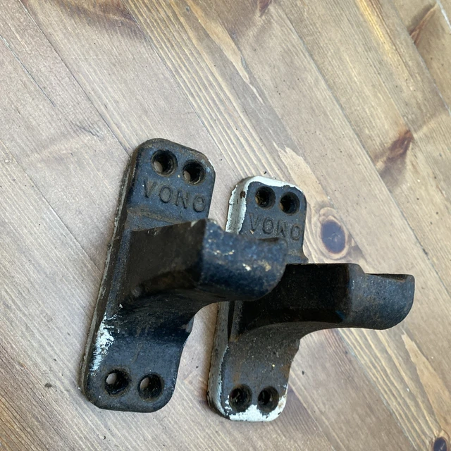 PAIR 2 VINTAGE VONO Bed Frame Brackets Headboard Single Double Rails £ ...