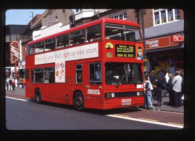 LONDON TRANSPORT ORIGINAL Kodak Colour Slide Route 320 Stagecoach Titan ...