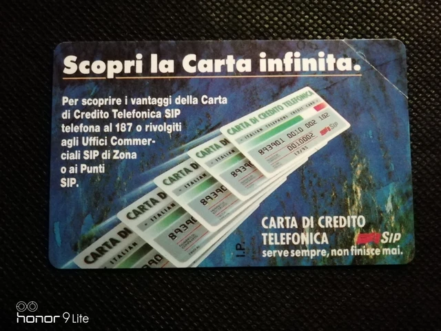 SCHEDA TELEFONICA SIP L.10.000 "Carta di Credito Infinita Sip" Anno ...